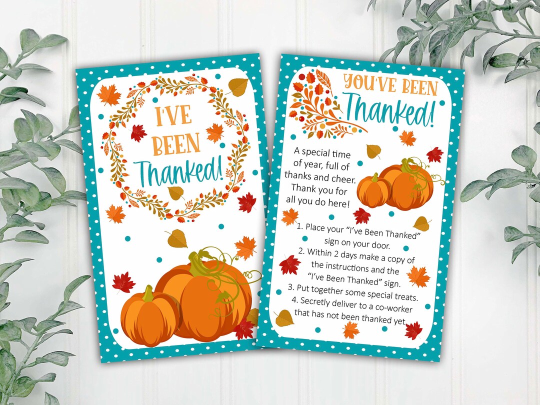 You've Been Thanked, Pumpkin Fall I've Been Thanked Coworker Game ...