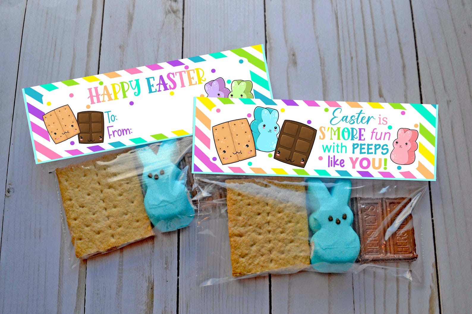 Easter S'more's Bag Treat Toppers, Easter Smore Favors, Easter is S ...
