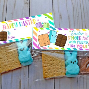 Easter S'more's Bag Treat Toppers, Easter Smore Favors, Easter is S ...