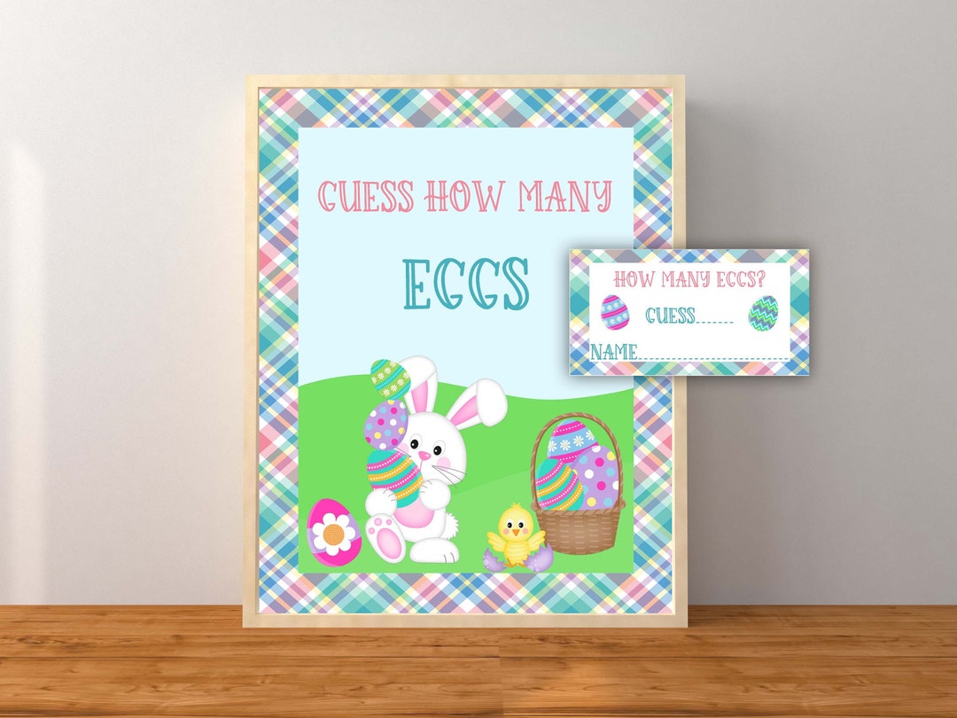 Easter Bunny Guess How Many Eggs Guessing Game, Easter Party Game ...