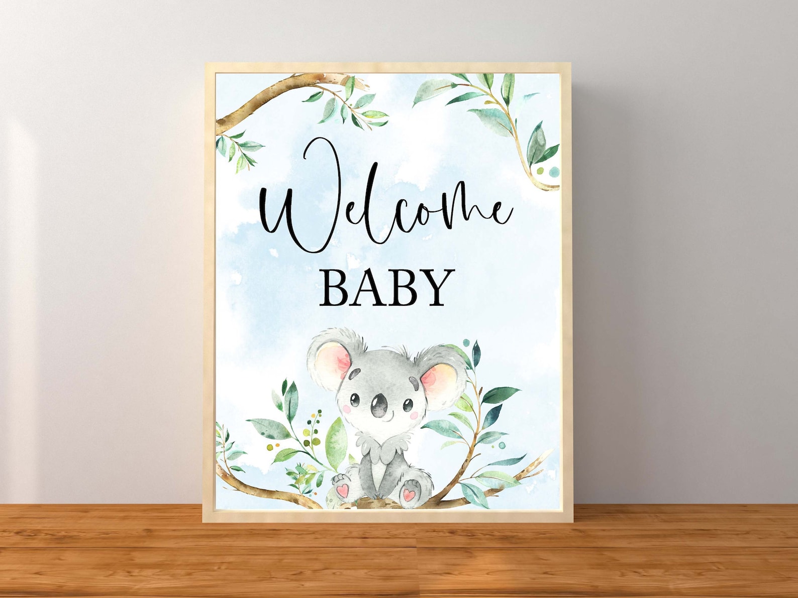 Koala Welcome Baby Sign Welcome Baby Sign Koala Welcome Baby - Etsy