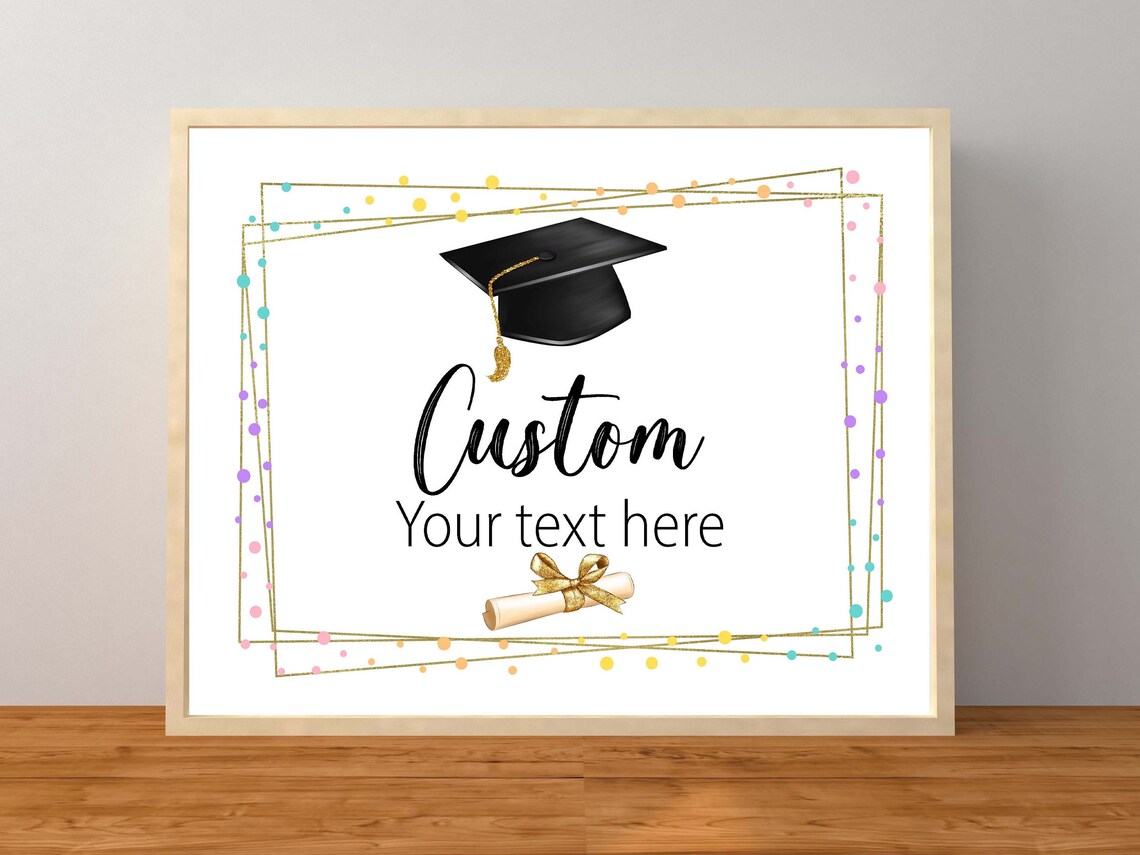 Personalized Graduation Sign, Custom Graduation Print, Graduation Party ...