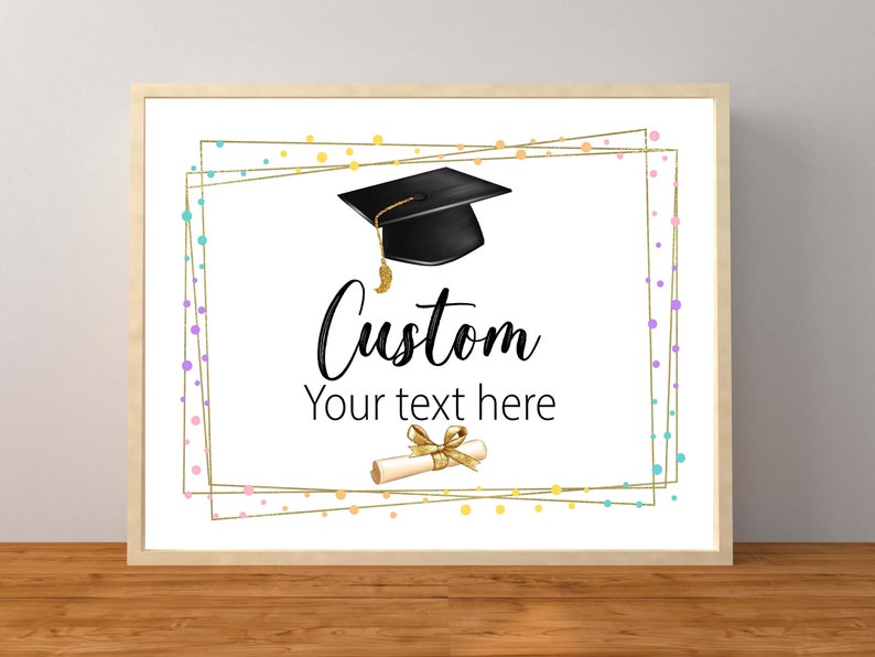 Personalized Graduation Sign, Custom Graduation Print, Graduation Party ...