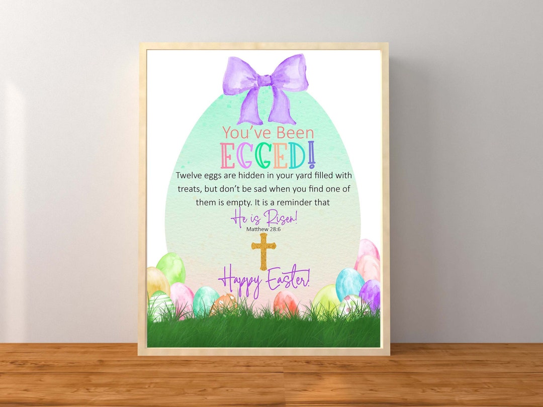 You've Been Egged Sign, Easter You've Been Egg'd Game, Egg Hunt ...