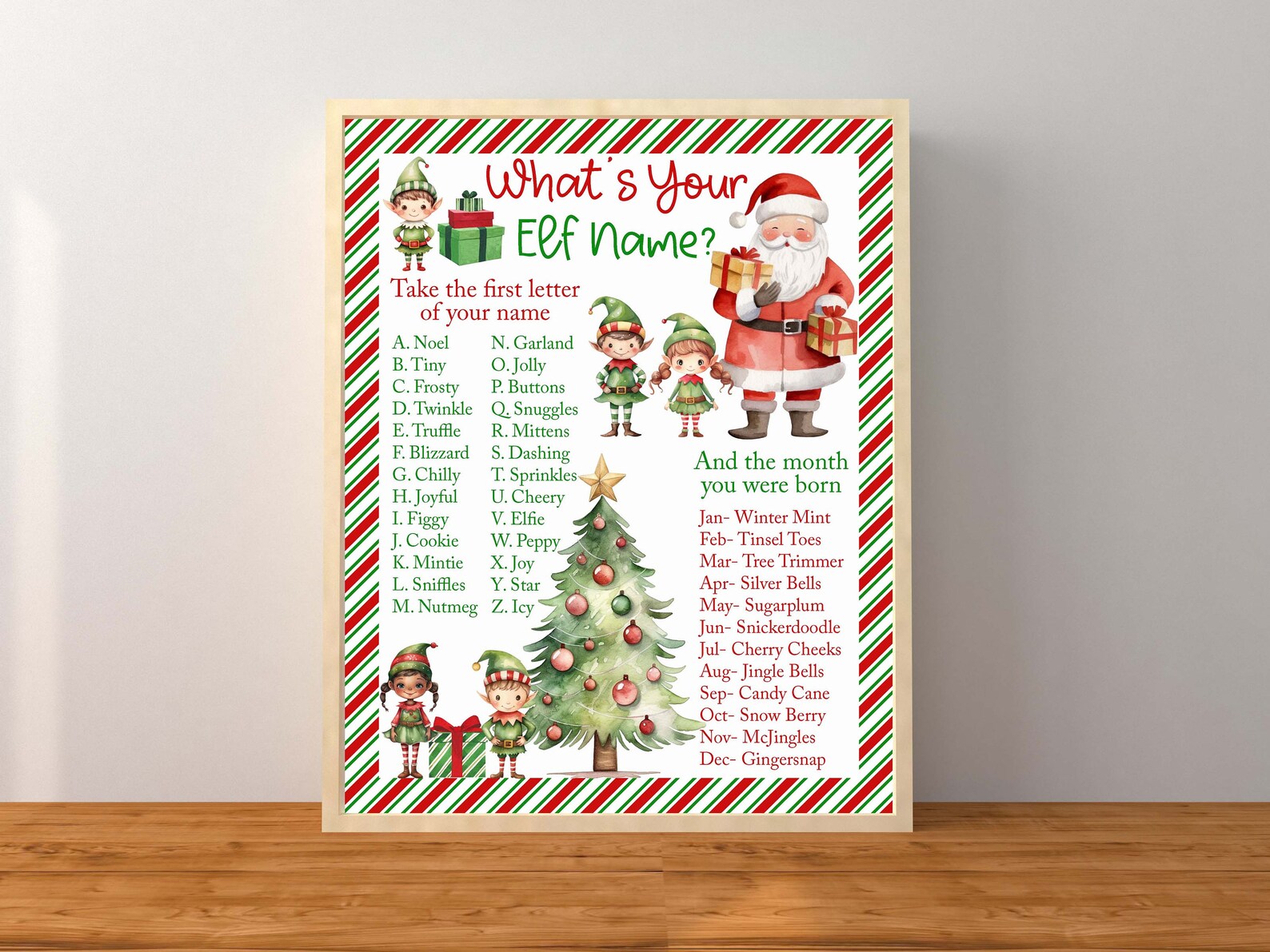 Elf Name Game Sign With Name Tags, What's Your Name Game, Christmas ...