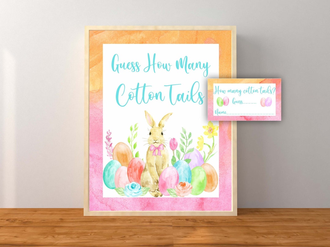 Easter Guess How Many Cotton Tails Guessing Game, Easter Party Candy ...
