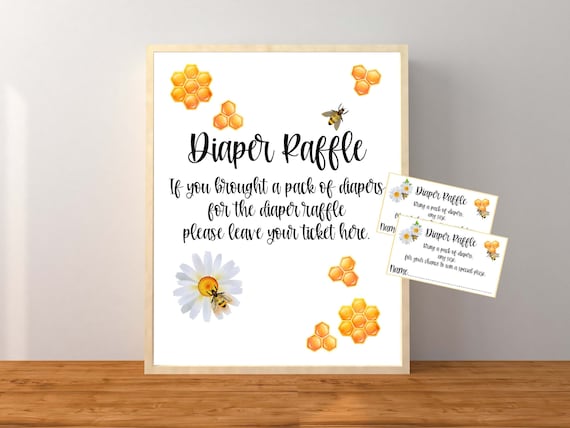 Bee Diaper Raffle Bee Baby Shower Game Bee Game Bee Baby - Etsy