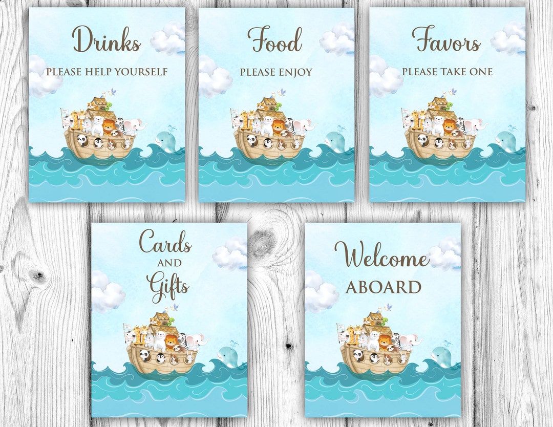 Noah's Ark Baby Shower Decorations, Noah's Ark Bundle, Gender Neutral ...