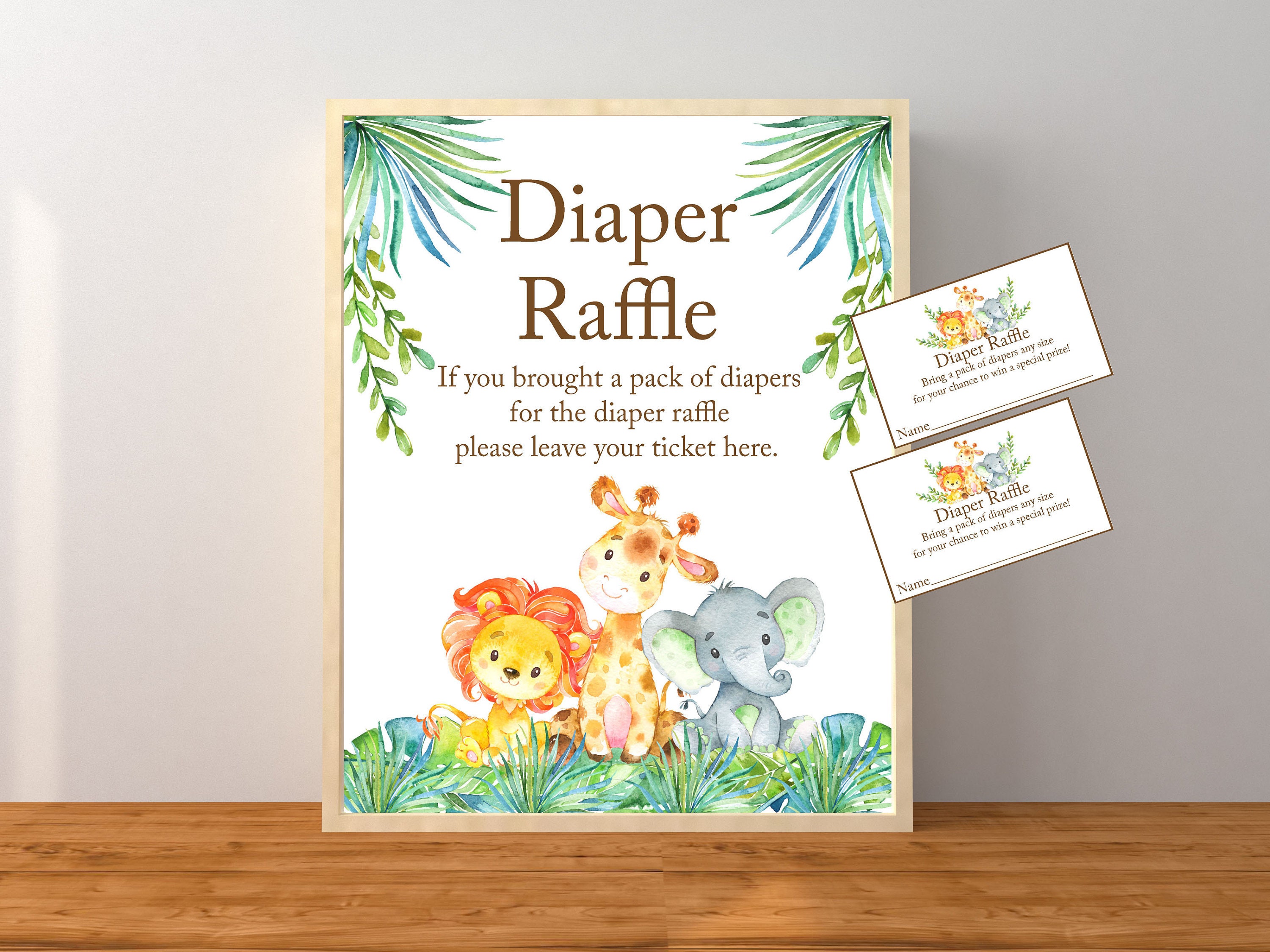 Safari Diaper Raffle Diaper Raffle Kit Safari Baby Shower | Etsy