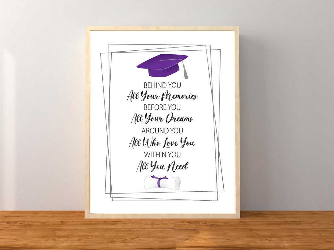 Graduation Inspirational Quote Print, Graduation Gift, Graduation Party ...