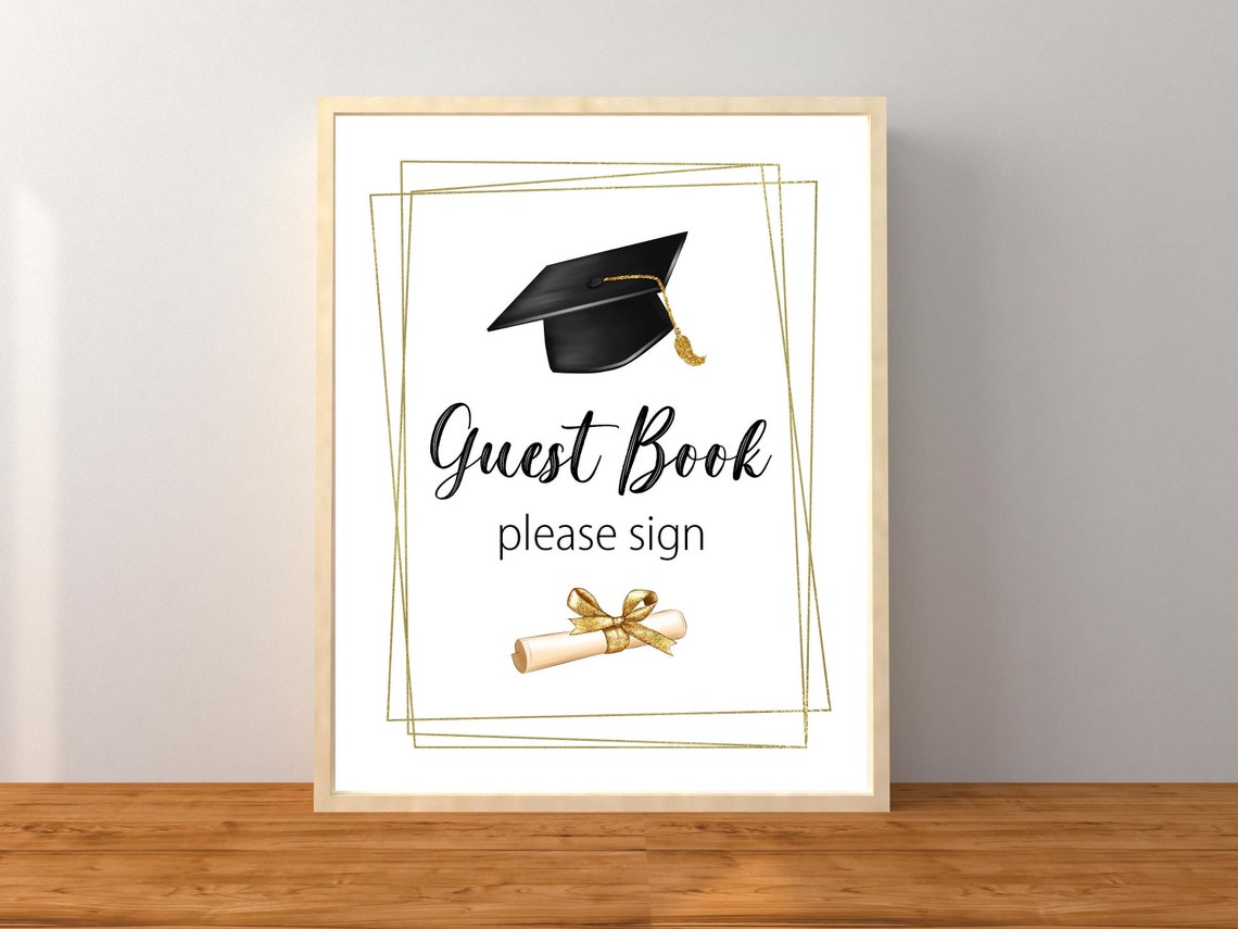 Graduation Guest Book Sign, Graduation Party Tabletop Sign, Graduation ...