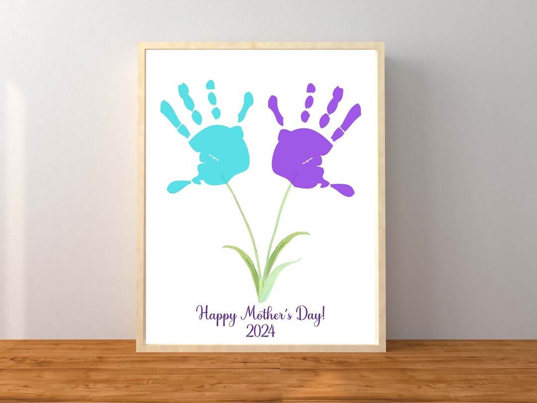 Mother's Day Handprint Art Craft, Mothers Day Gift, Happy Mother's Day ...