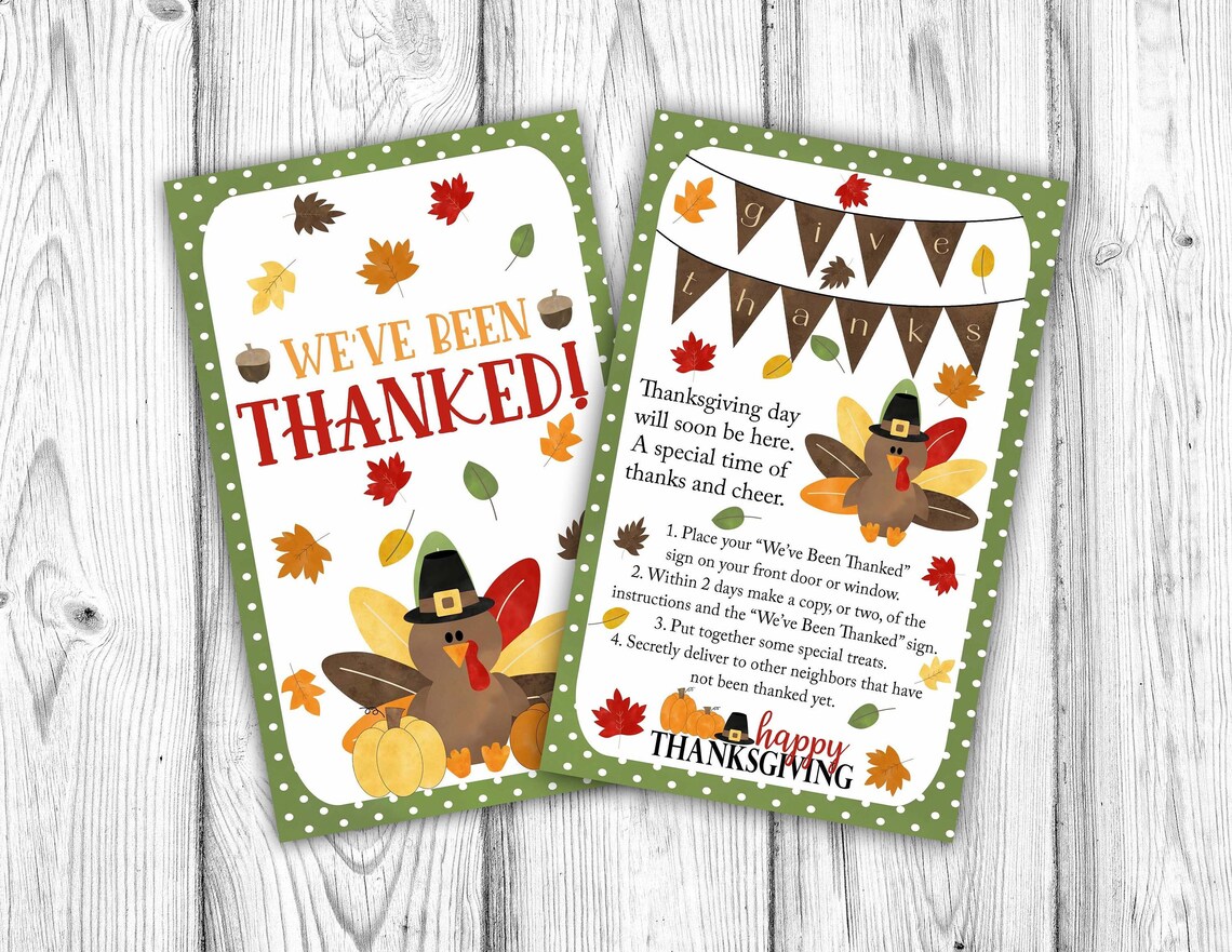 Thanksgiving We've Been Thanked Sign and Instructions, You've Been ...