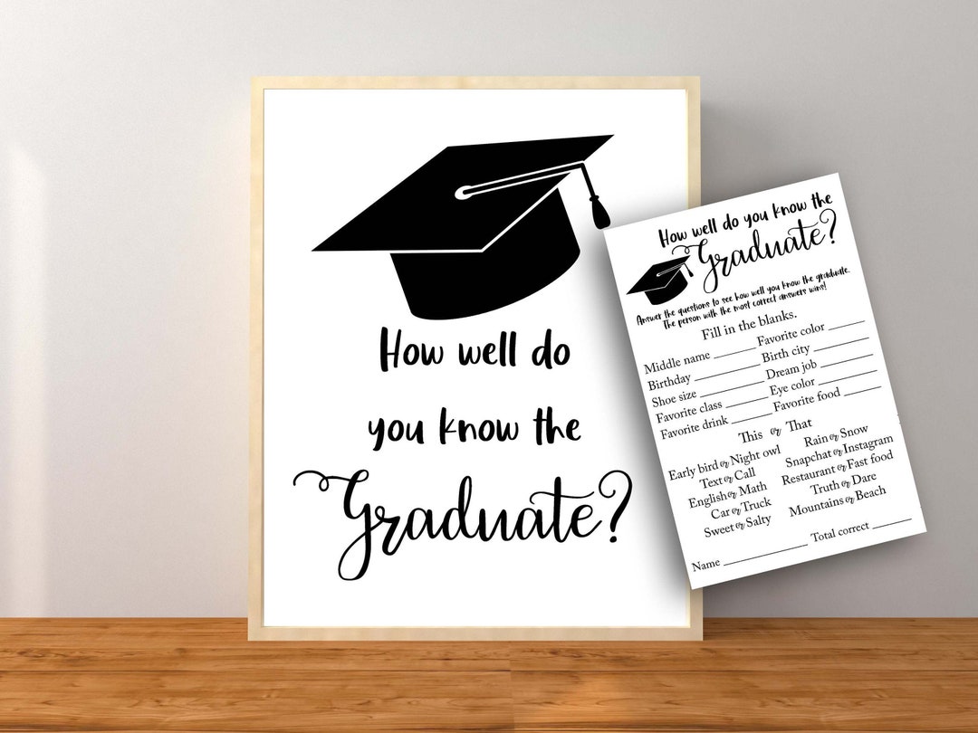 How Well Do You Know the Graduate, Graduation Decorations, Graduation ...