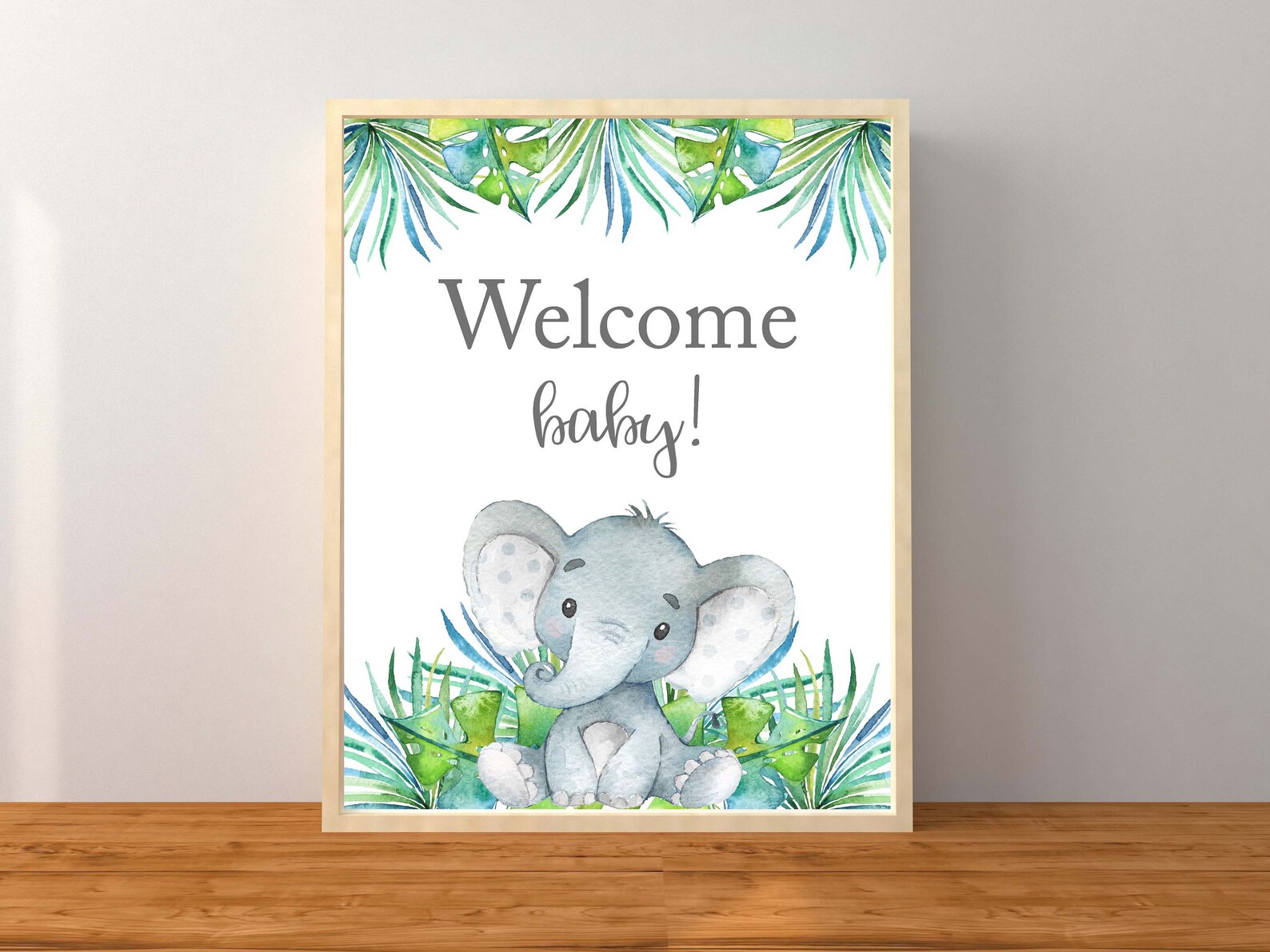 Welcome Baby Sign Elephant Welcome Baby Sign Gender Neutral | Etsy