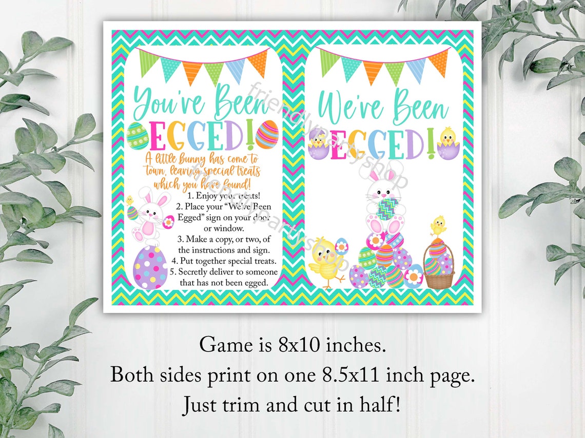 We've Been Egged Easter Game, You've Been Egged, Egged Sign and ...