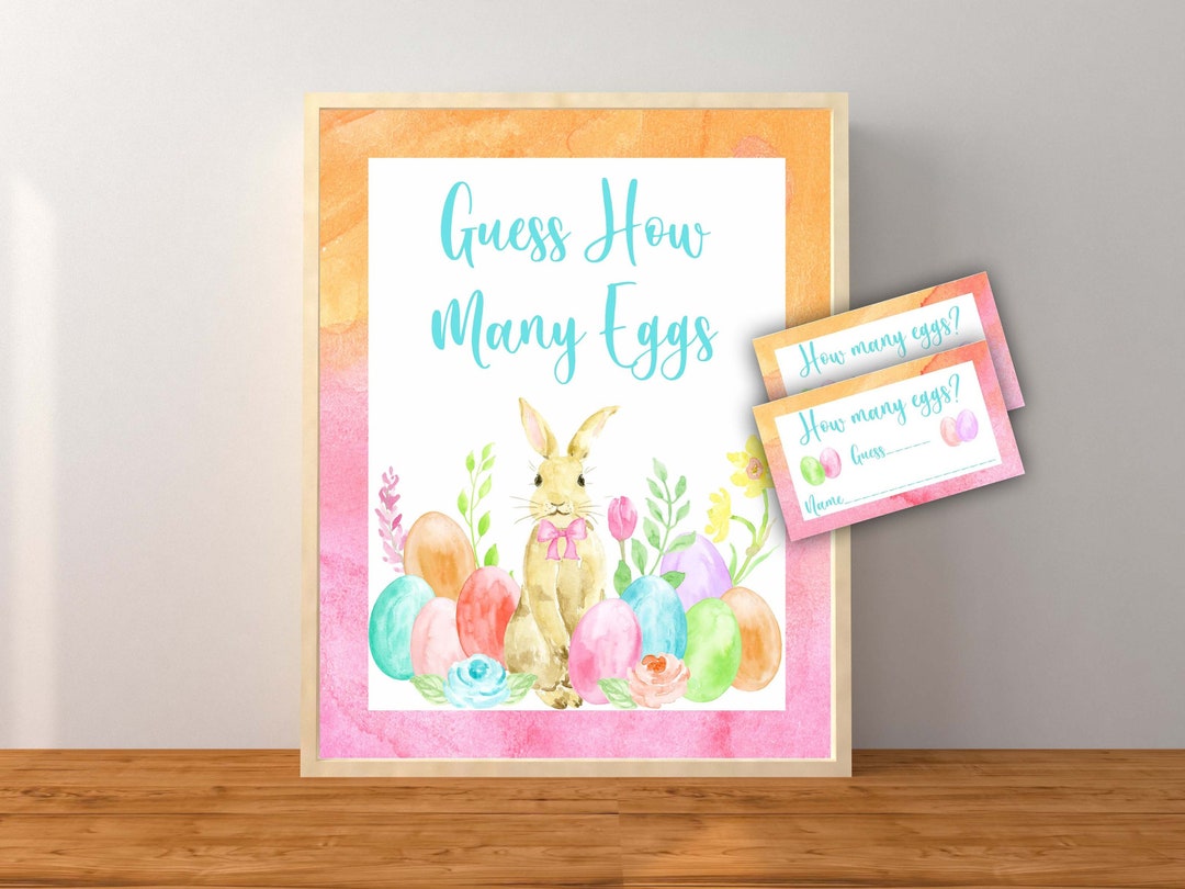 Easter Guess How Many Eggs Guessing Game, Easter Party Game, Easter Egg ...