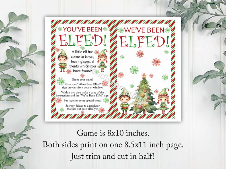 We've Been Elfed Christmas Game, You've Been Elfed Sign, Elf ...