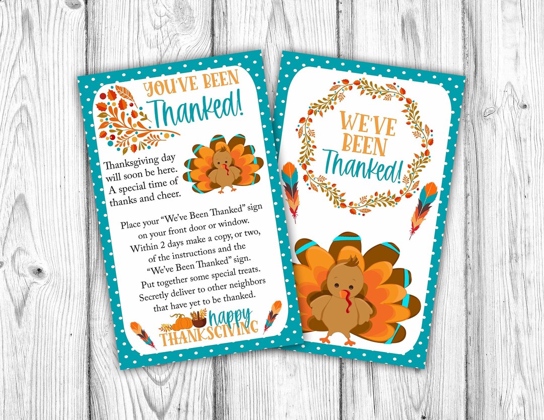 Thanksgiving You've Been Thanked Sign and Instructions, We've Been ...