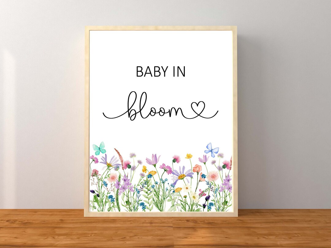 Wildflower Baby in Bloom Sign, Wildflower Floral Baby Shower ...