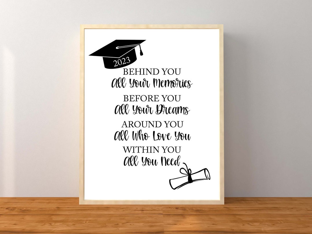 Graduation Inspirational Quote Print Graduation Party Sign - Etsy
