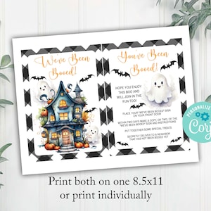 Editable Halloween You've Been Booed Sign and Instructions, We've Been ...