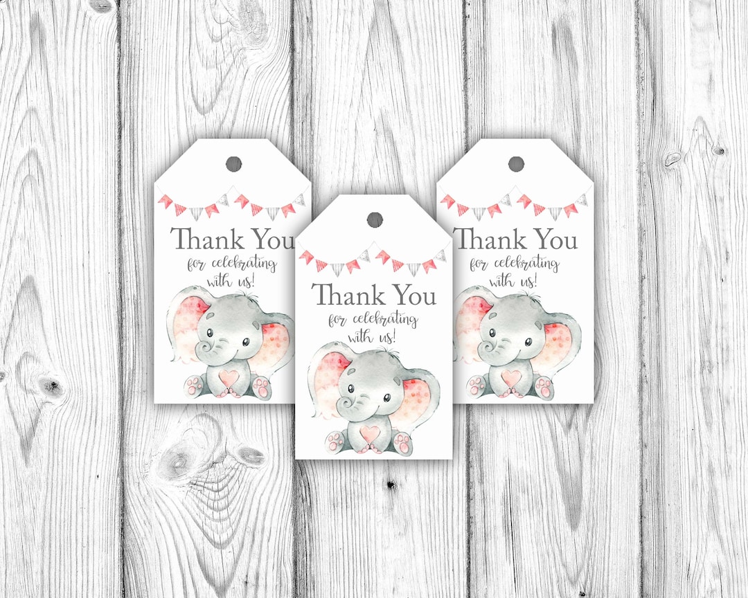 Elephant Gift Tags, Elephant Baby Shower Favor Tags, Elephant Baby ...