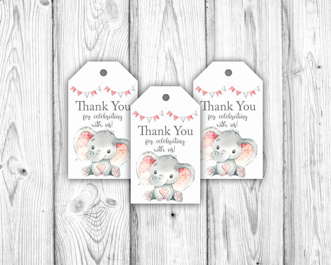 Elephant Gift Tags Elephant Baby Shower Favor Tags Elephant - Etsy