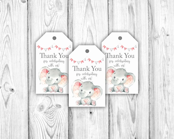 Elephant Gift Tags Elephant Baby Shower Favor Tags Elephant - Etsy