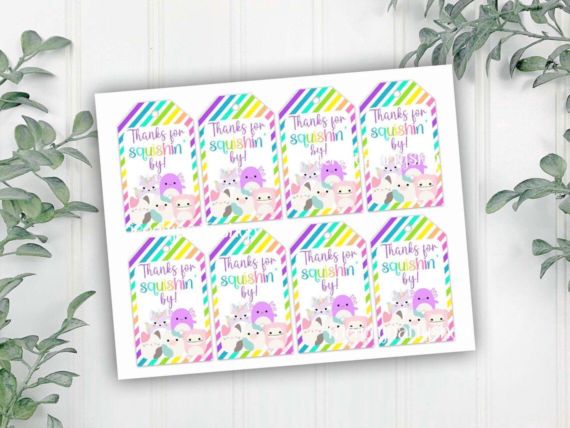 Animal Gift Tags, Squishy Thank You Tags, Squishy Birthday Favor Tags ...