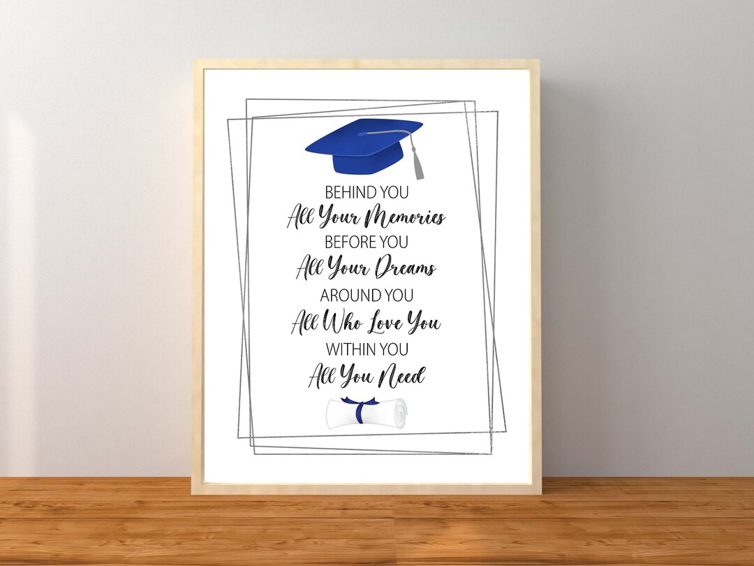 Graduation Inspirational Quote Print, Graduation Gift, Graduation Party ...