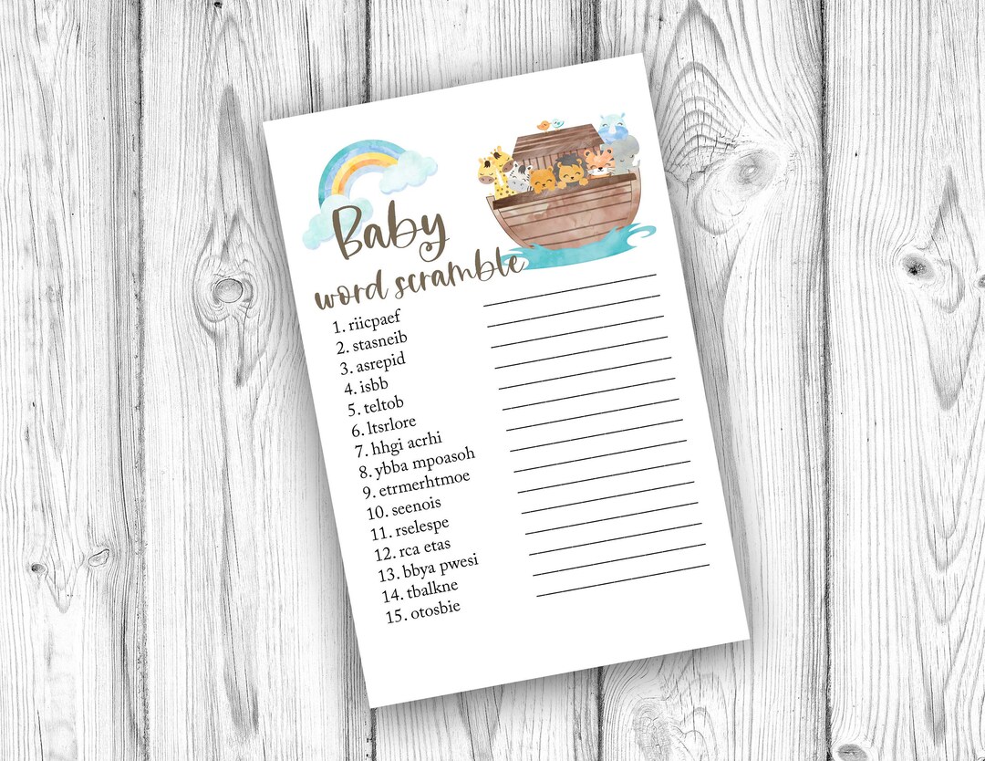 Baby Word Scramble, Noah's Ark Baby Word Scramble, Noah's Ark Game ...