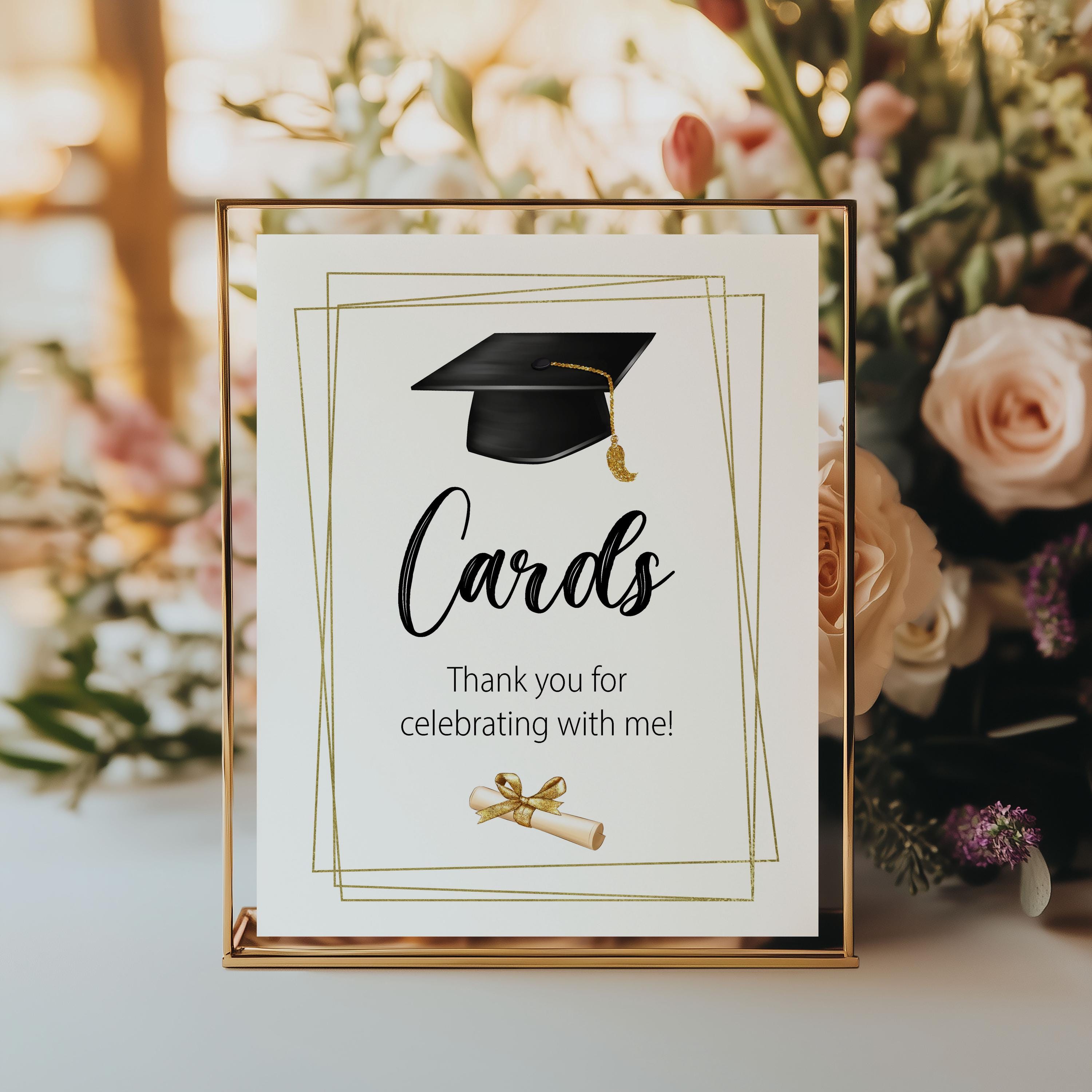 Graduation Cards Sign, Graduation Party Signs, Graduation Decorations ...