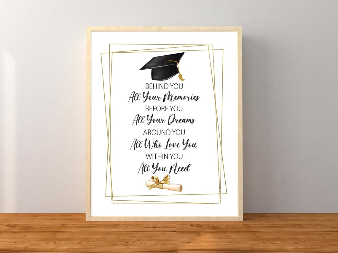 Graduation Print, Inspirational Quote, Graduation Party Sign ...
