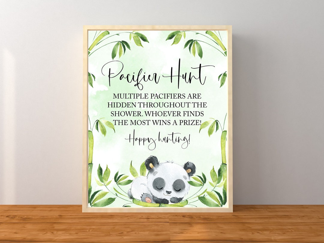 Panda Pacifier Hunt Game, Panda Baby Shower Game, Gender Neutral Baby ...