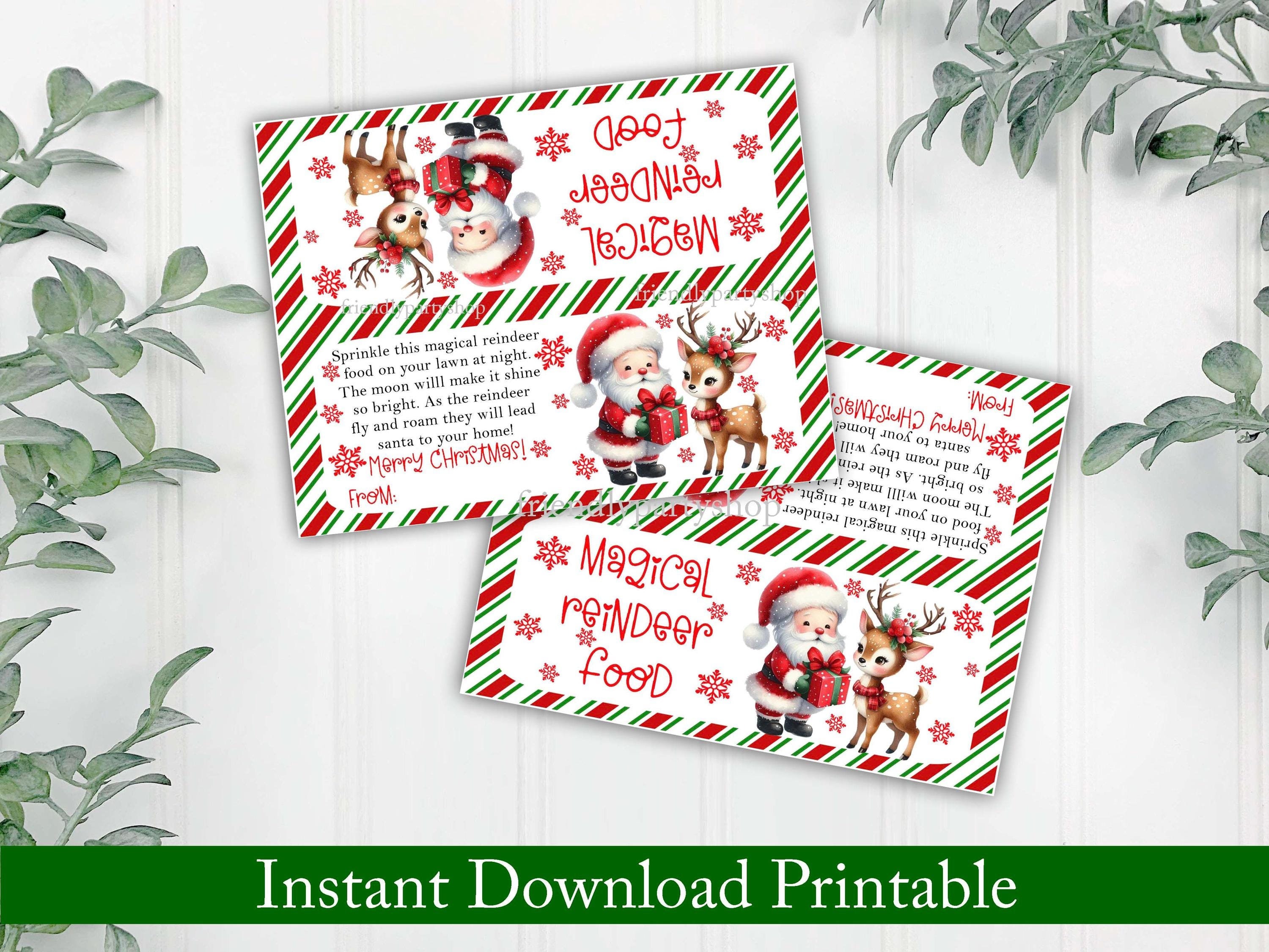 Magical Reindeer Food Christmas Treat Bag Toppers, Kids School ...