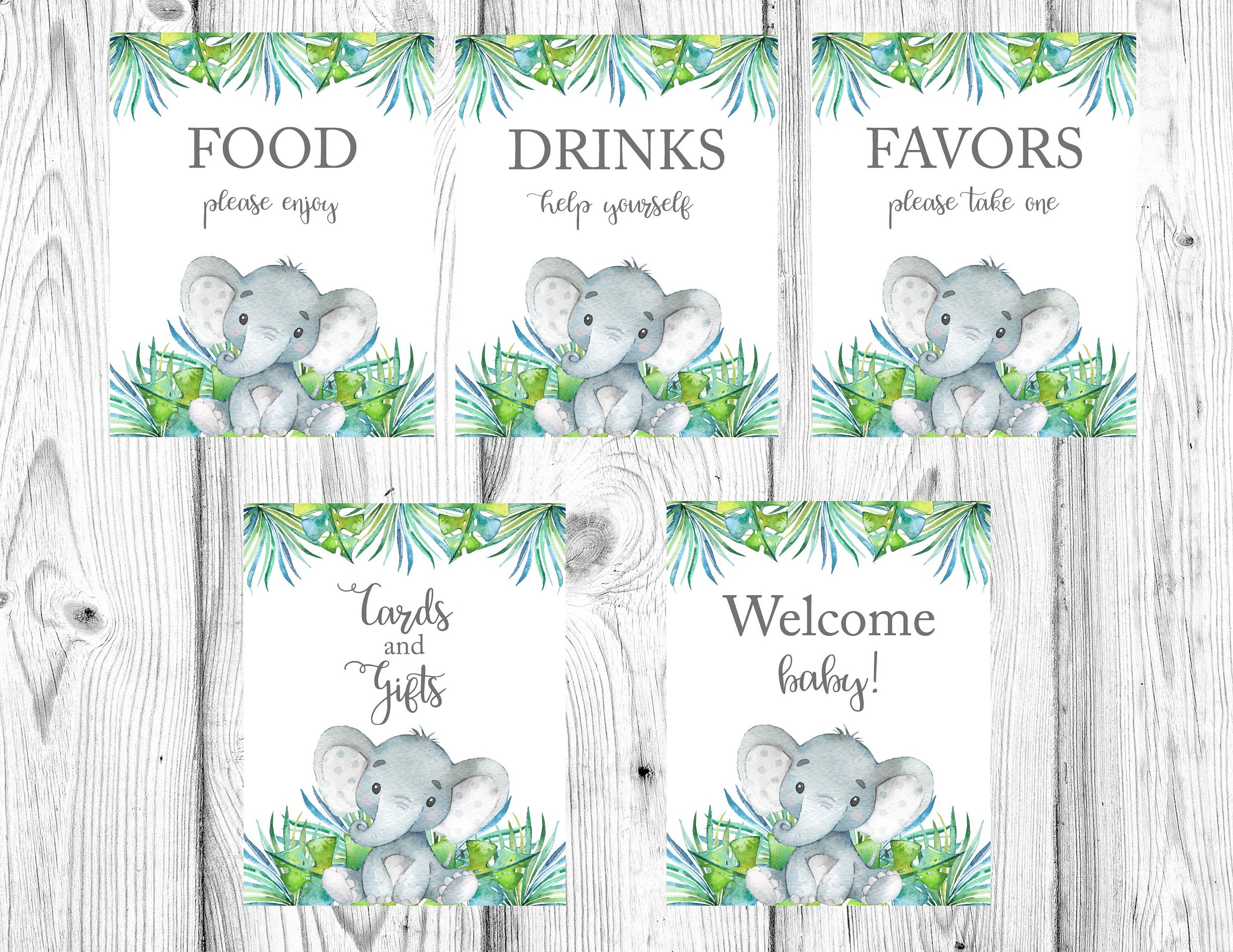 Elephant Baby Shower Printables