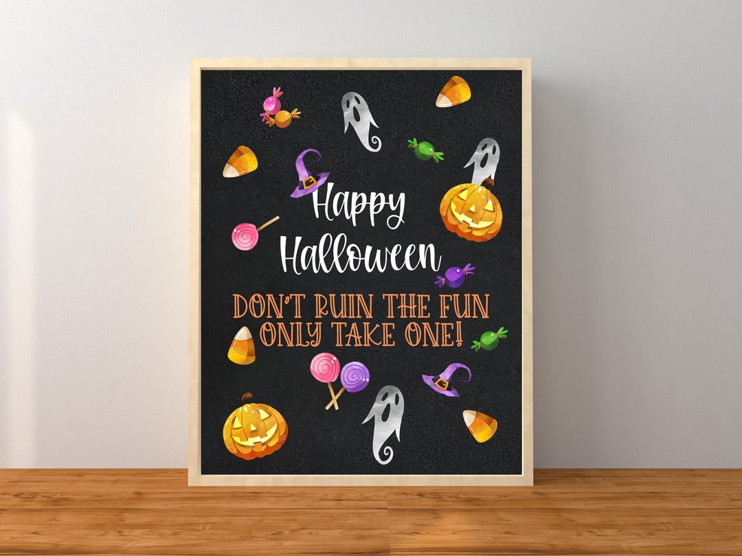 Halloween Please Take One Sign, Halloween Printable, Please Take One ...
