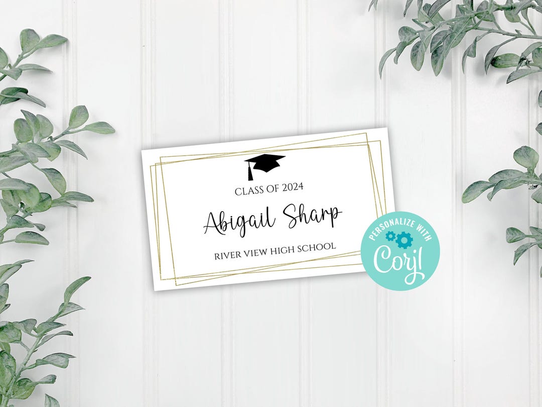 Graduation Name Enclosure Card Insert, Corjl Editable Graduation ...