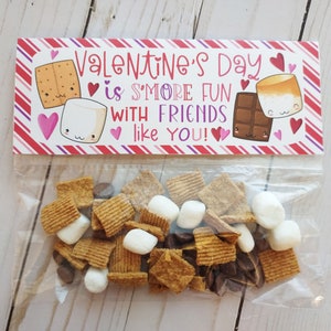 Valentine's Day S'more's Bag Treat Toppers, Valentine's is S'more Fun ...