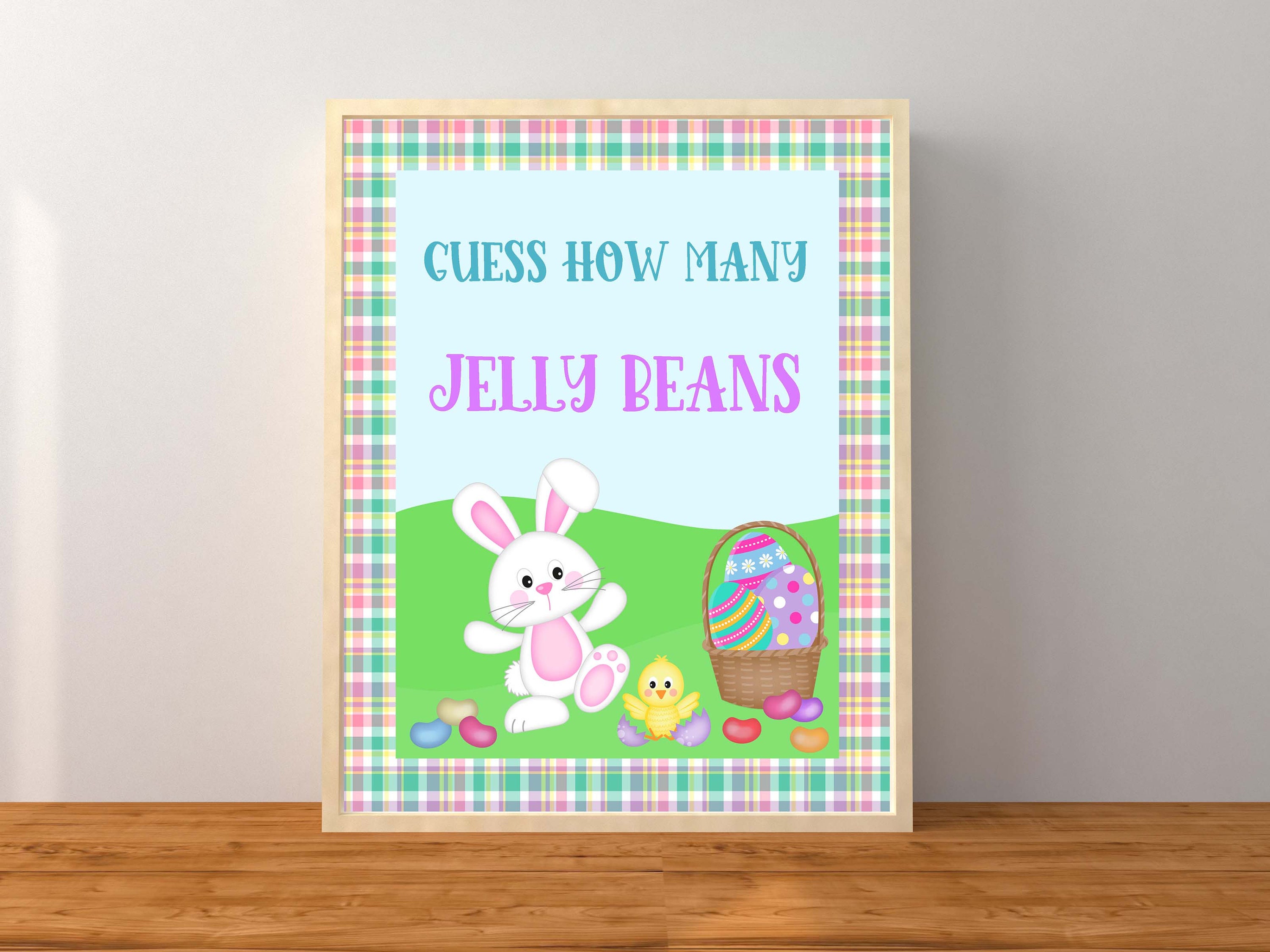 Easter Bunny Guess How Many Jelly Beans Guessing Game, Easter Party ...