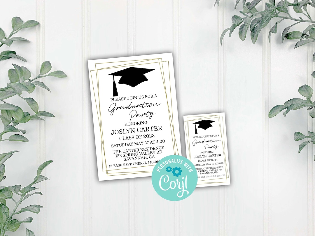 Graduation Party Invitation Insert, Editable Graduation Party ...