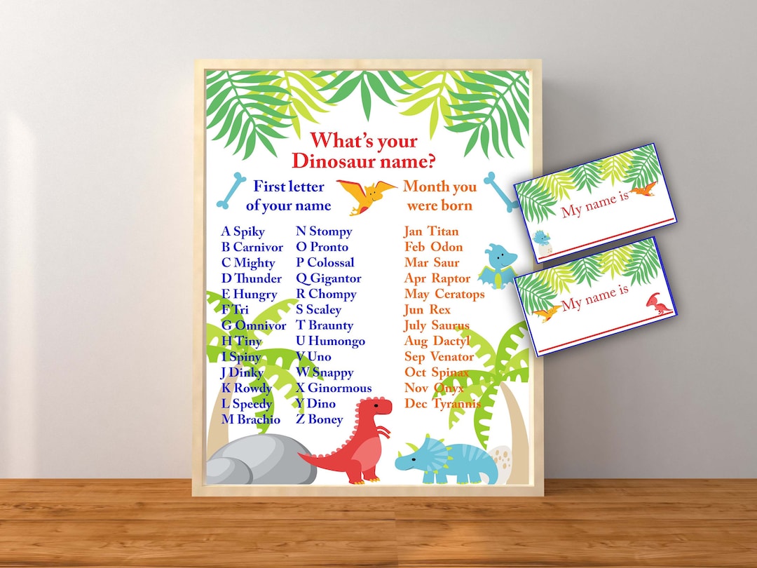 Boy Dinosaur Party, Dinosaur Name Game, What's Your Dinosaur Name ...