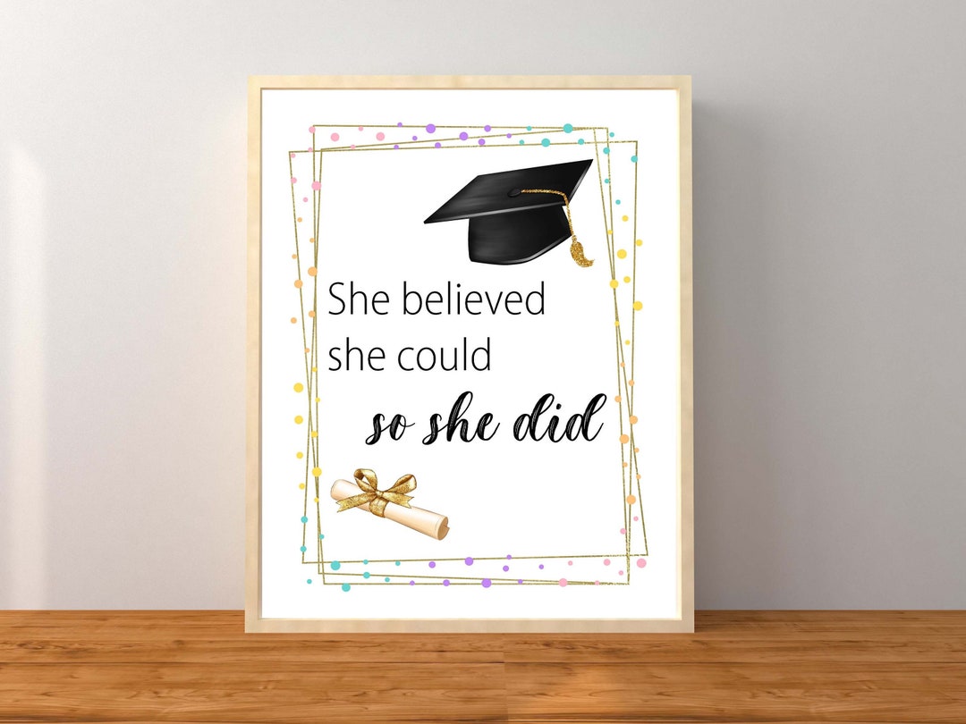 Graduation Sign, Inspirational Quote, Graduation Party Decorations ...