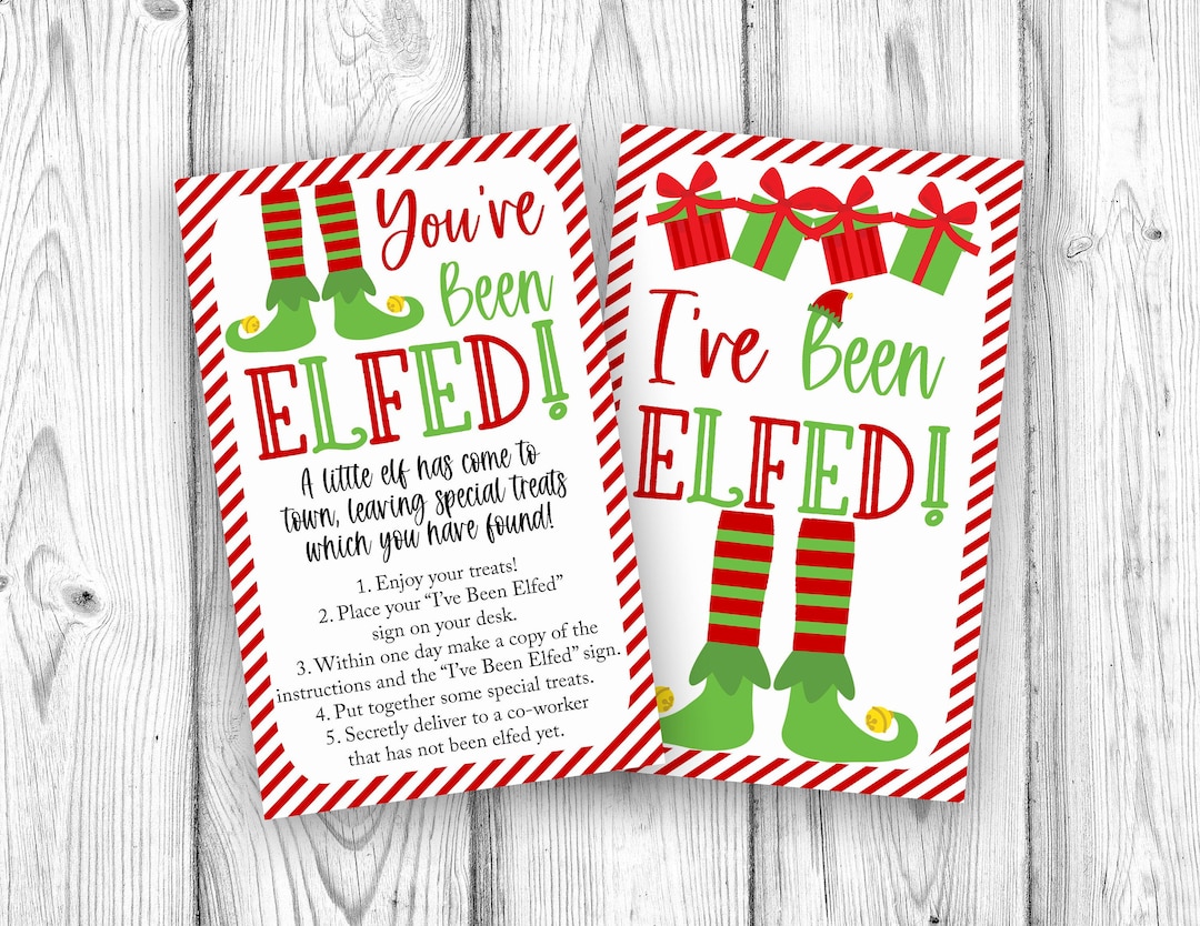 I've Been Elfed Coworker Office Game, You've Been Elfed Christmas ...