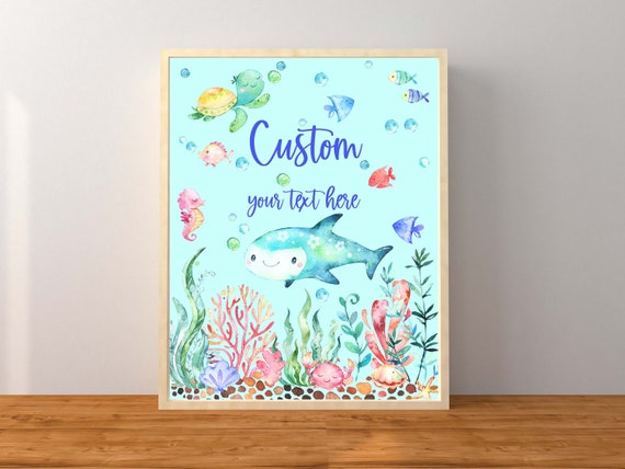 Ocean Personalized Sign Custom Sign Shark Custom Sign Sea - Etsy