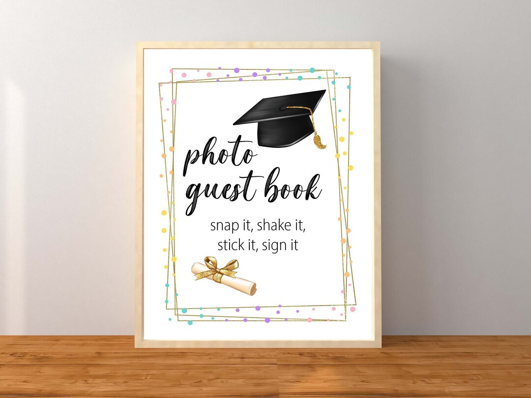 Graduation Photo Guest Book Sign, Photo Booth Sign, Photo Station Sign ...
