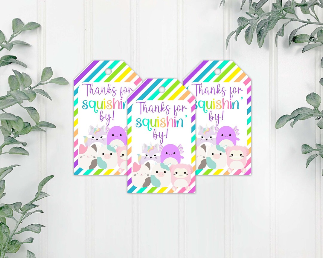 Animal Gift Tags, Squishy Thank You Tags, Squishy Birthday Favor Tags ...