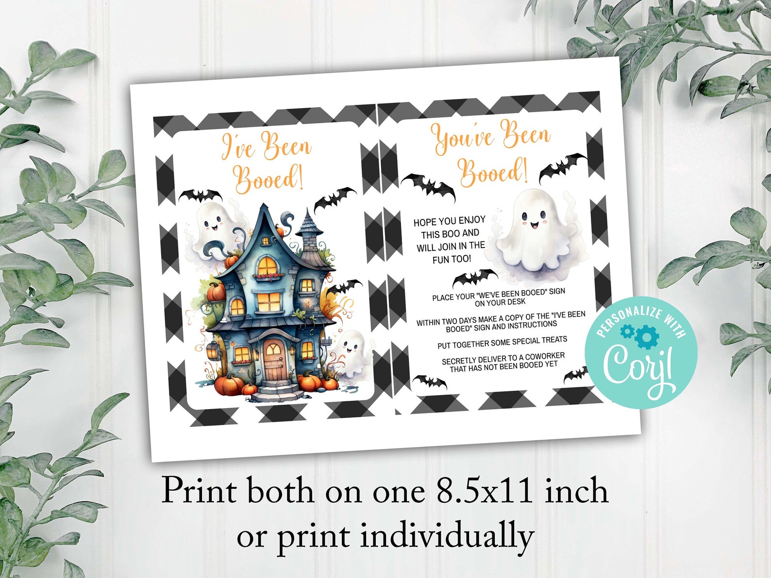 Editable Halloween Coworker You've Been Booed Sign and Instructions, I ...