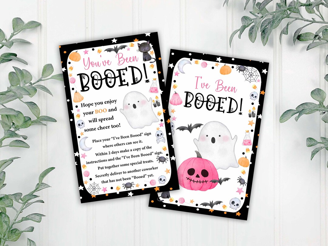 Halloween I've Been Booed Coworker Game, You've Been Boo'd, Booed Sign ...